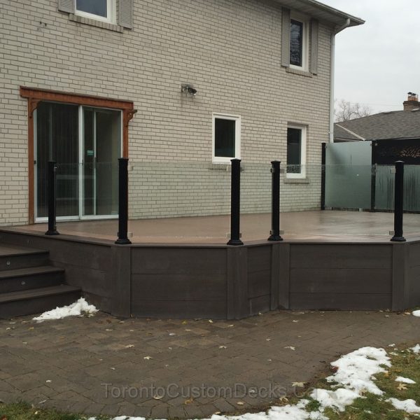 Composite deck with glass railings - Toronto Custom deck design ...