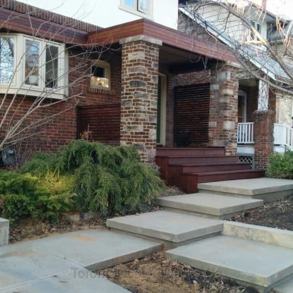 IPE porch with roof and steps - Toronto Custom deck design, pergolas ...